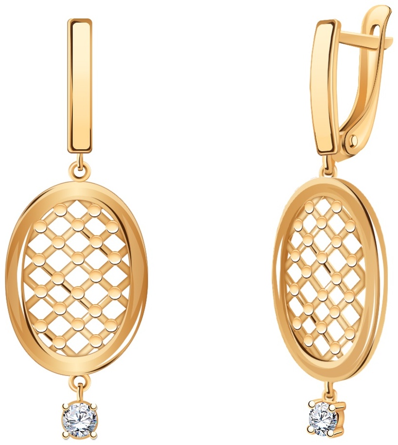 Купить Серьги Lucente 20999 вес 5.1 г золото, фианит в Алматы – Магазин ...