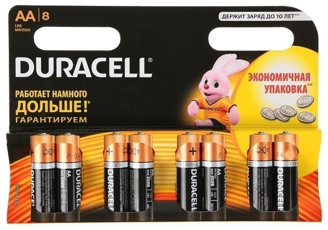 Купить Батарейка AA Duracell 8 шт в Алматы – Магазин на Kaspi.kz