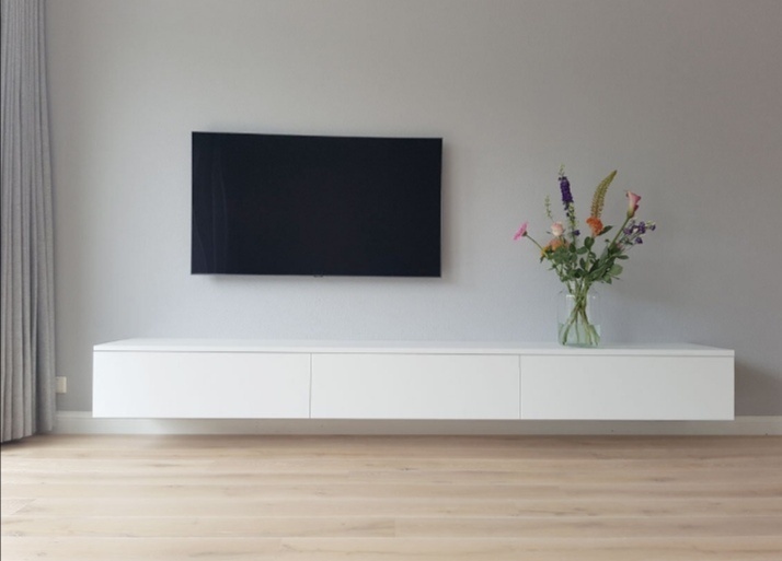 Купить ТВ-тумба навесная Status mebel 852024, 180x30x35 см, белый в ...