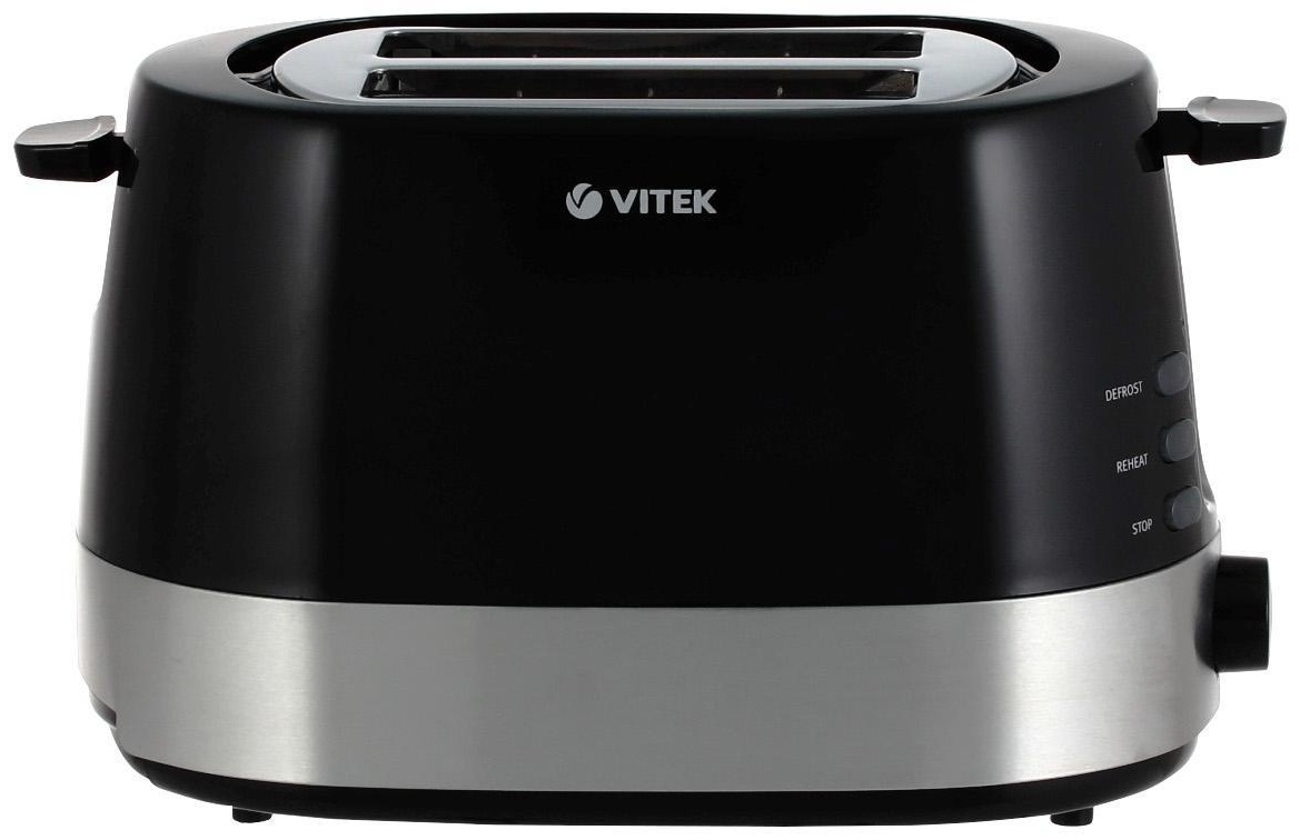 Купить Тостер Vitek VT-1584 серебристый, черный в кредит в Алматы – Kaspi Магазин