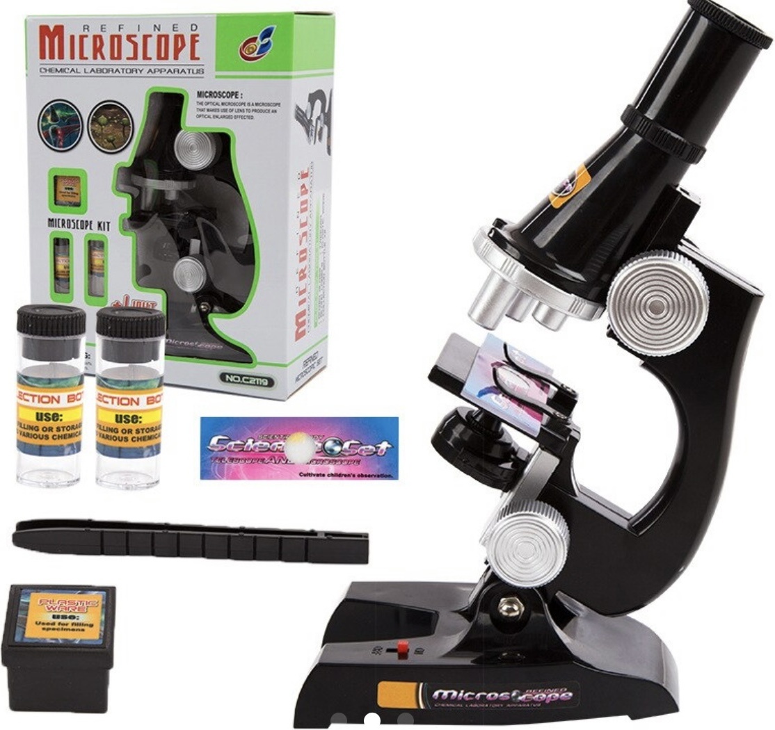 Купить Микроскоп детский Refined microscope, пластик, черный в Алматы ...