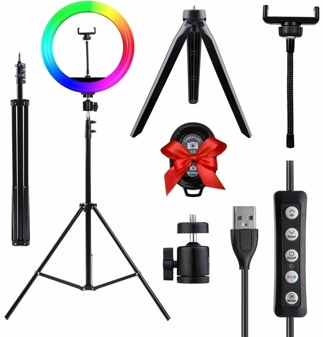 Купить Кольцевая лампа Led Ring RGB MJ 26 см в кредит в Алматы – Kaspi Магазин