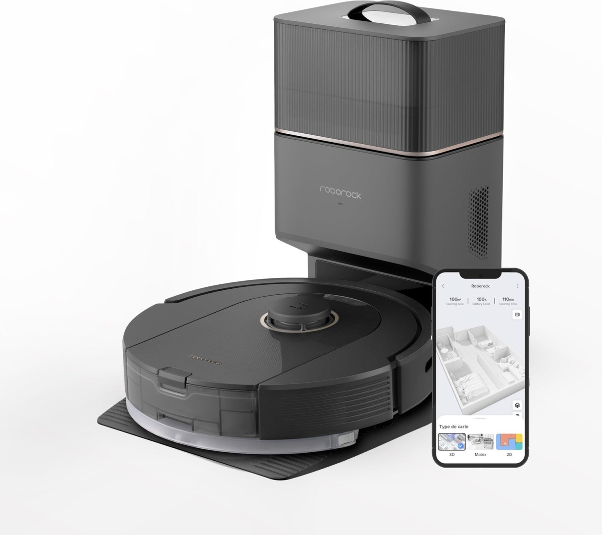 Купить Робот-пылесос Roborock Q5 Pro Plus Q5 Pro Plus черный в Алматы – Магазин на Kaspi.kz