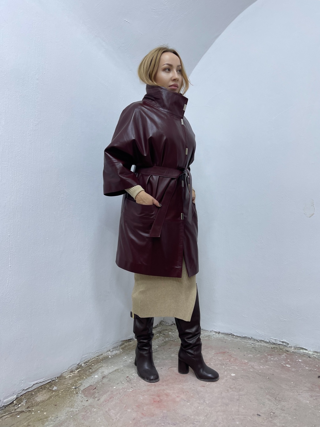 Купить Кожаная куртка Frank Collection бордовый в Алматы – Магазин на ...