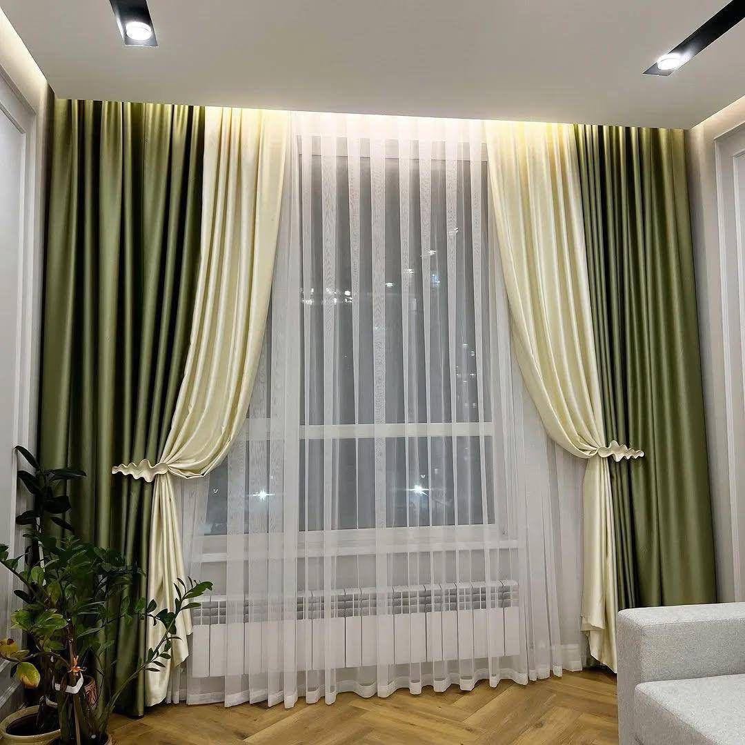 Купить Комплект 300x280 см 2 шт, велюр, зеленый в Алматы – Магазин на Kaspi.kz