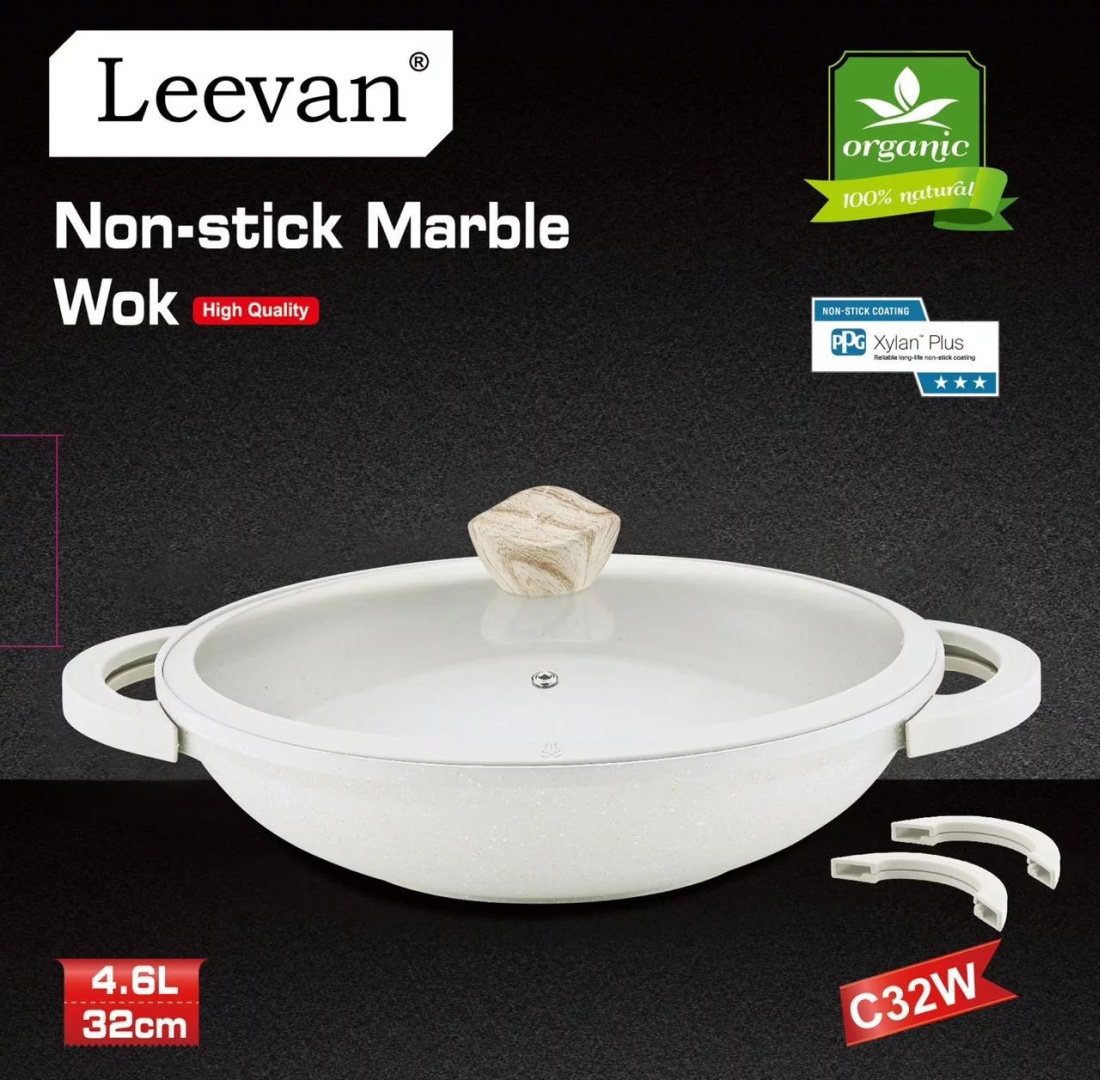 Купить Вок Leevan 32 см с антипригарным покрытием, алюминий в Алматы ...