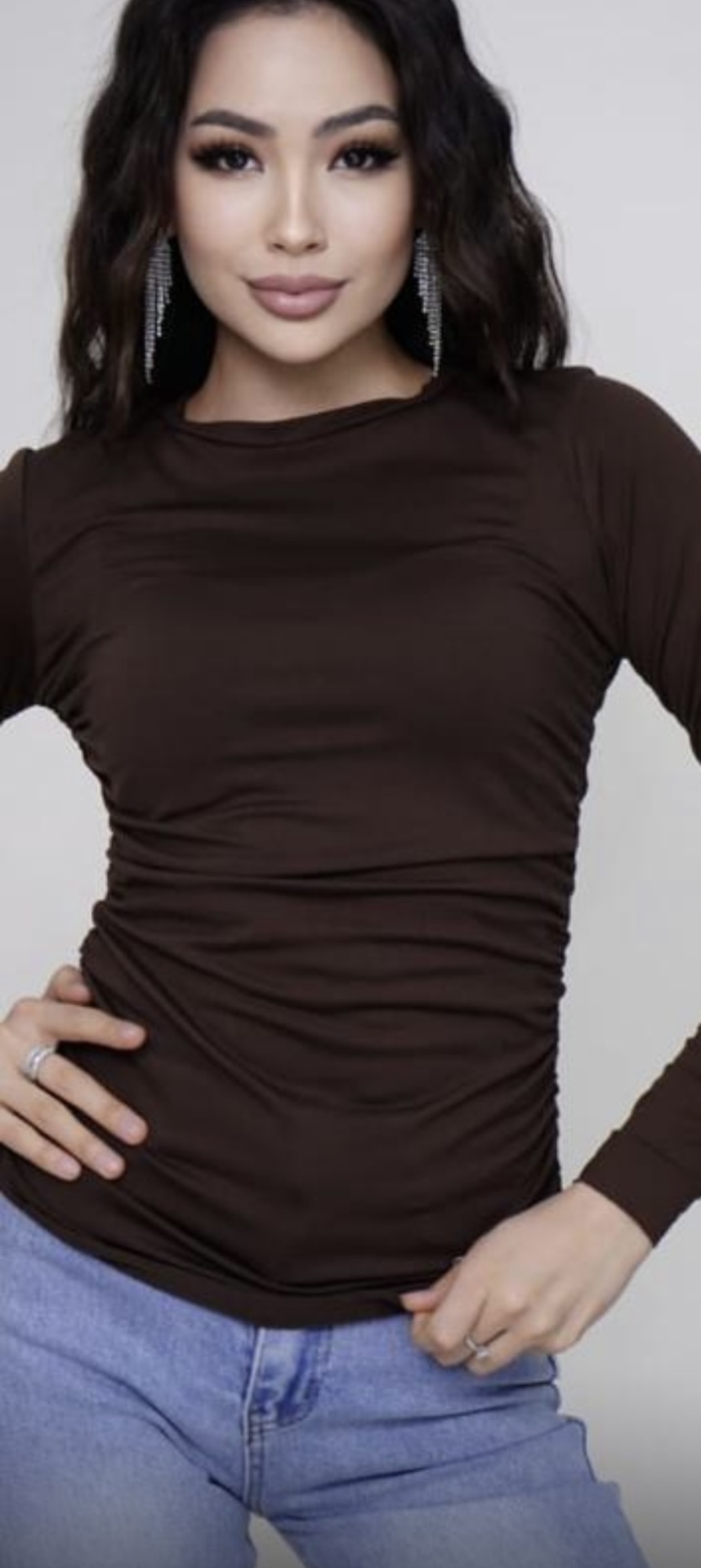 Купить Лонгслив DD BREND шоколад в Алматы – Магазин на Kaspi.kz