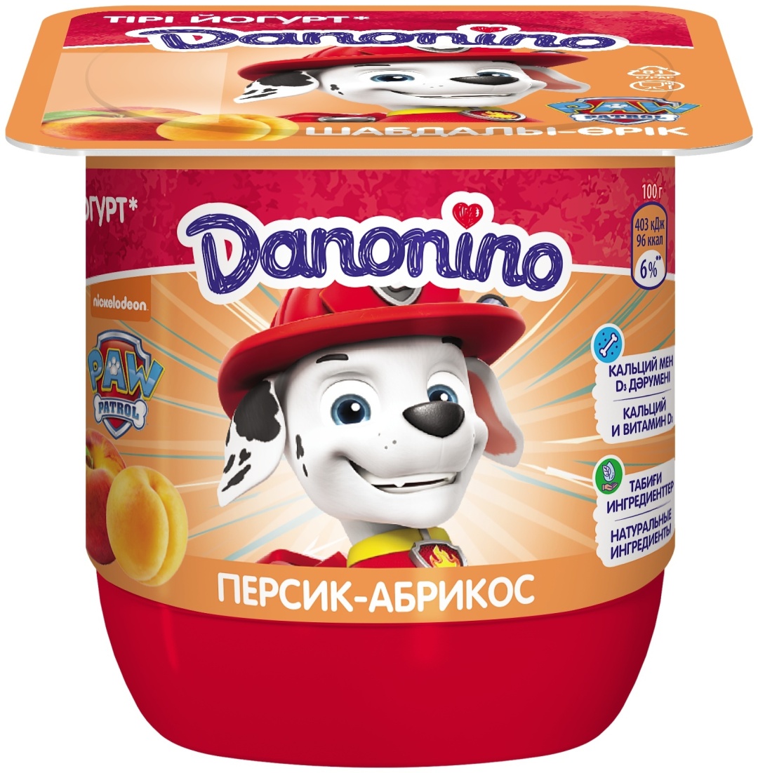 Купить Йогурт Danonino (Растишка) абрикос, персик 3% 100 г в Алматы – Магазин на Kaspi.kz