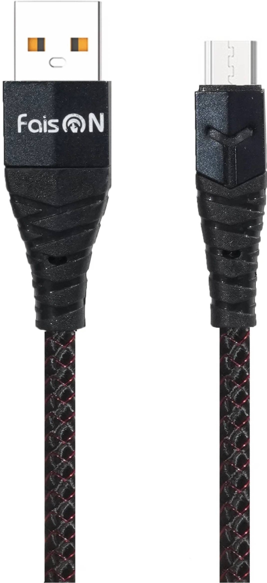 Купить Кабель FaisOn USB 2.0 (M), micro-USB 2.0 (M), 1 м, K-04 черный в Алматы – Магазин на Kaspi.kz