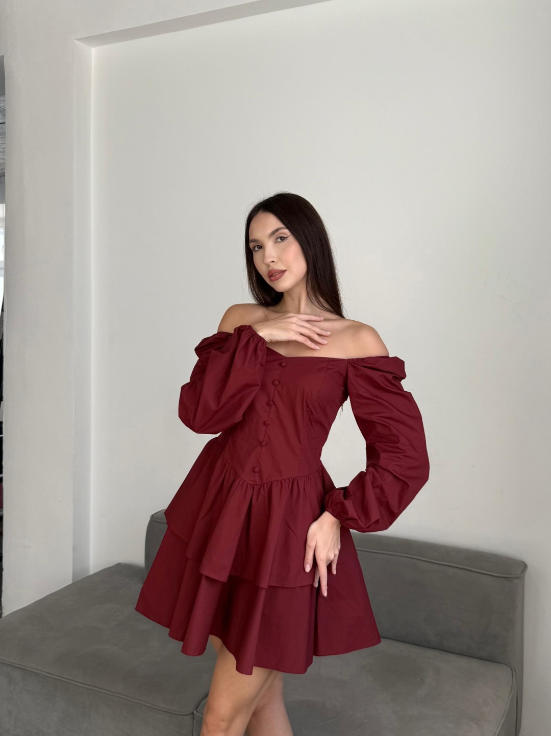 Купить Вечернее платье Laila collection бордовый в Алматы – Магазин на ...