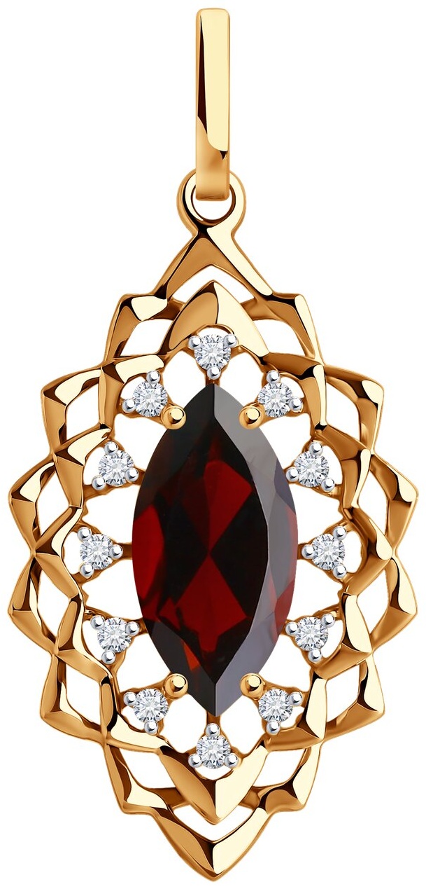 Купить Подвеска SOKOLOV 51-330-02468-3 вес 2.28 г золото, гранат, фианит в Алматы – Магазин на ...