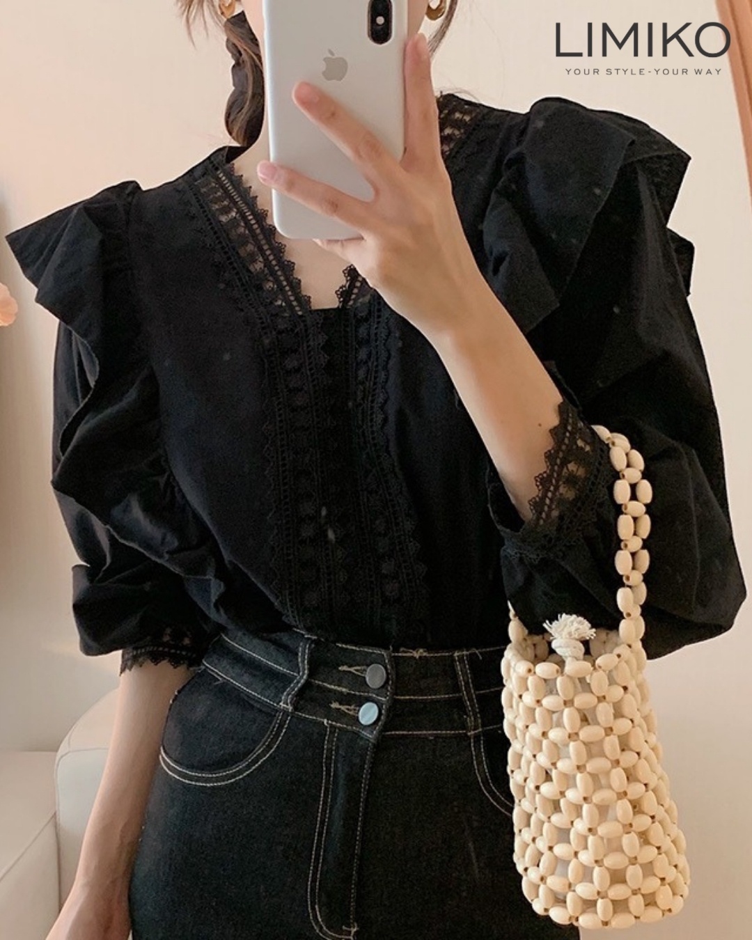Купить Блузка LIMIKO черный в Алматы – Магазин на Kaspi.kz