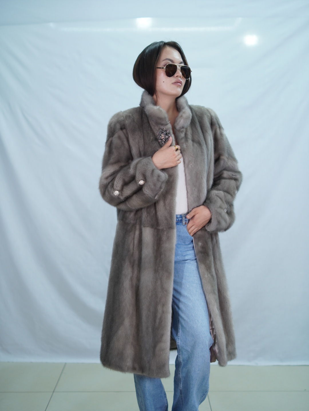 Купить Шуба Fani серебристый в Алматы – Магазин на Kaspi.kz