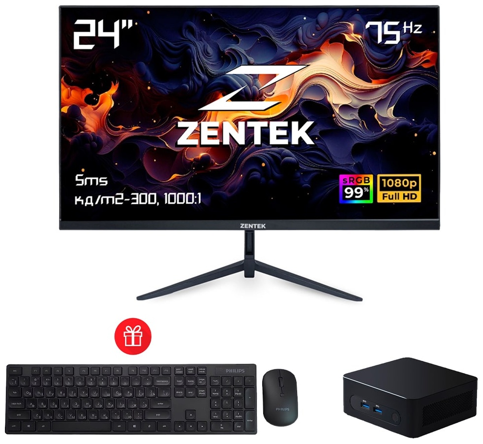 Купить Неттоп Zentek R15 ZKR15OP черный в Алматы – Магазин на Kaspi.kz