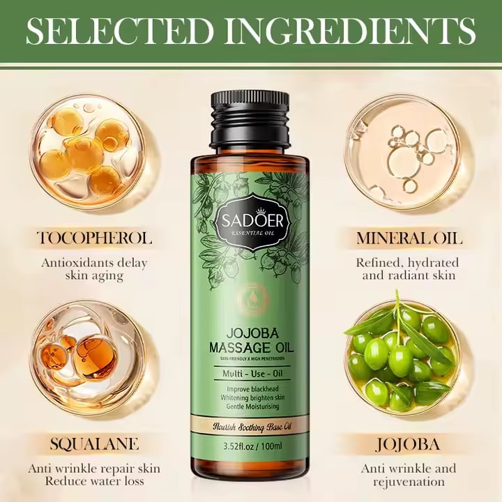 Купить SADOER Jojoba Oil Basic Massage Oil Базовое массажное масло с ...