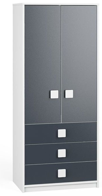 Купить Распашной шкаф SQC 07, 70.8x165.6х44.6 см, белый, черный в ...