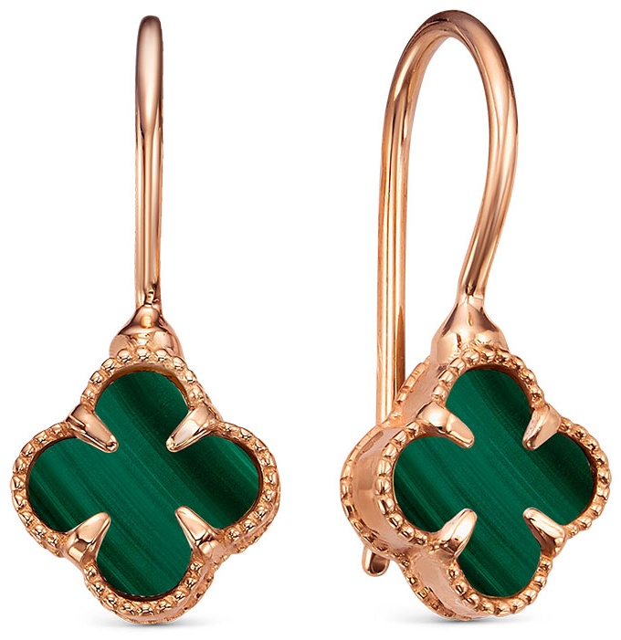 Купить Серьги Lucente AJ-120422_М вес 1.535 г золото, малахит в Алматы – Магазин на Kaspi.kz