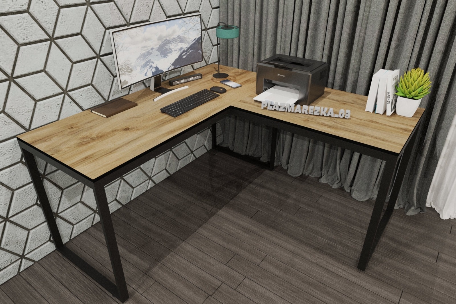 Купить Стол компьютерный Monolith, 150х60x75 см, черный, коричневый в ...