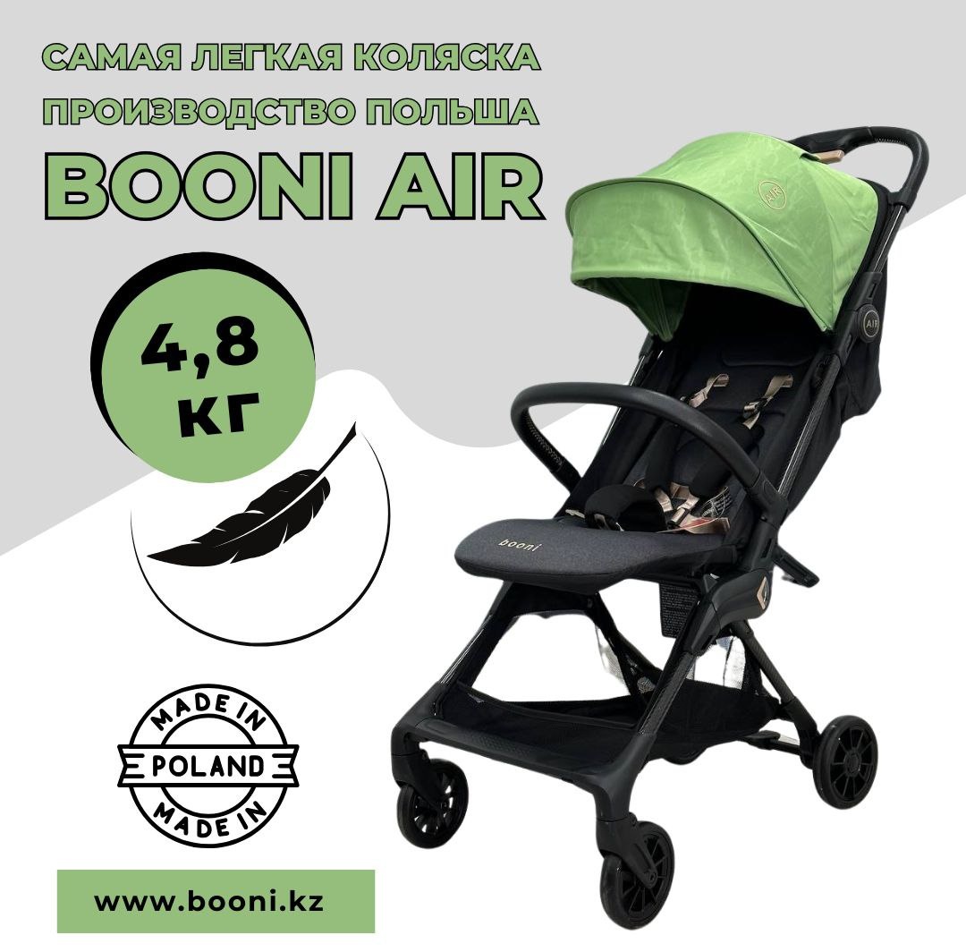 Купить Коляска прогулочная Booni Booni Air, черный, зеленый в Алматы ...