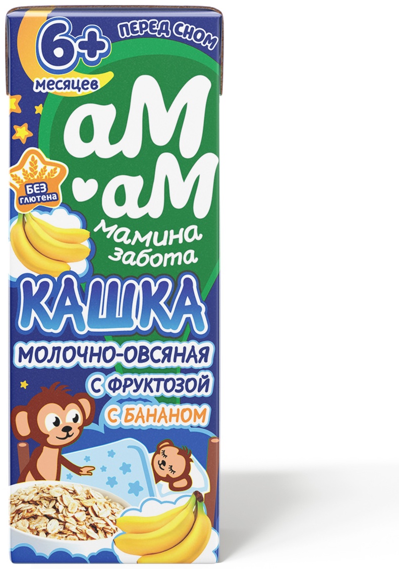 Купить Детская каша Готовая кашка молочно-овсяная с бананом м.д.ж. 2,5% ...