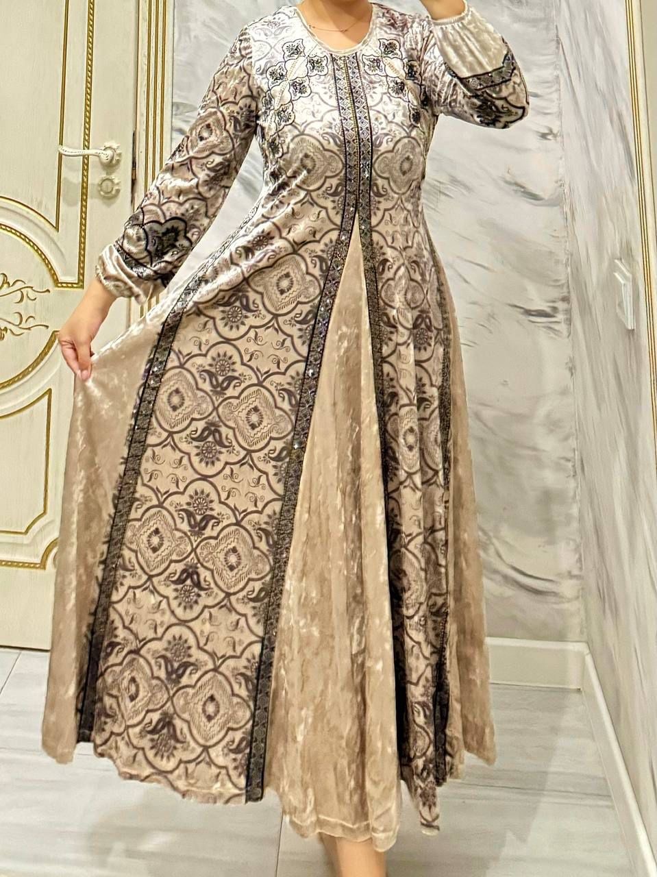 Купить Вечернее платье Yaseena.brand Malika_b_mr бежевый, серый 54 в ...