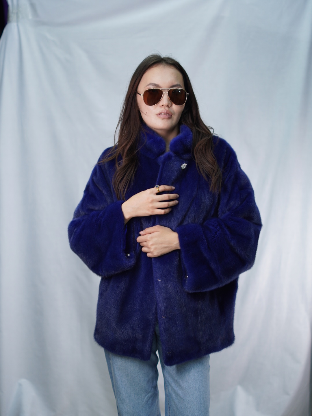 Купить Шуба Fani 030 синий 40 в Алматы – Магазин на Kaspi.kz
