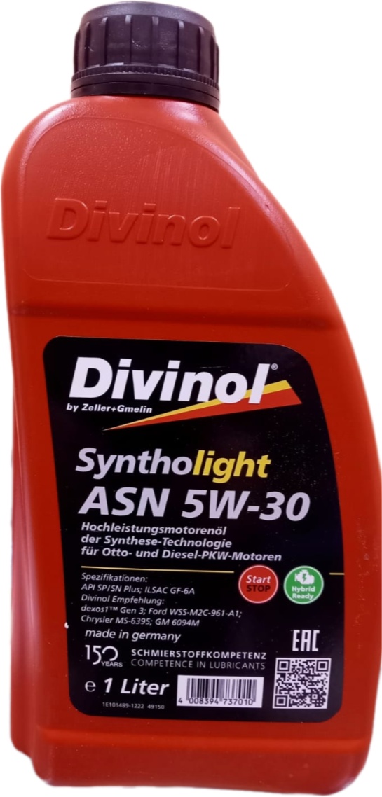 Купить Моторное масло Синтетическое Divinol Syntholight ASN 5W-30 1 л в ...