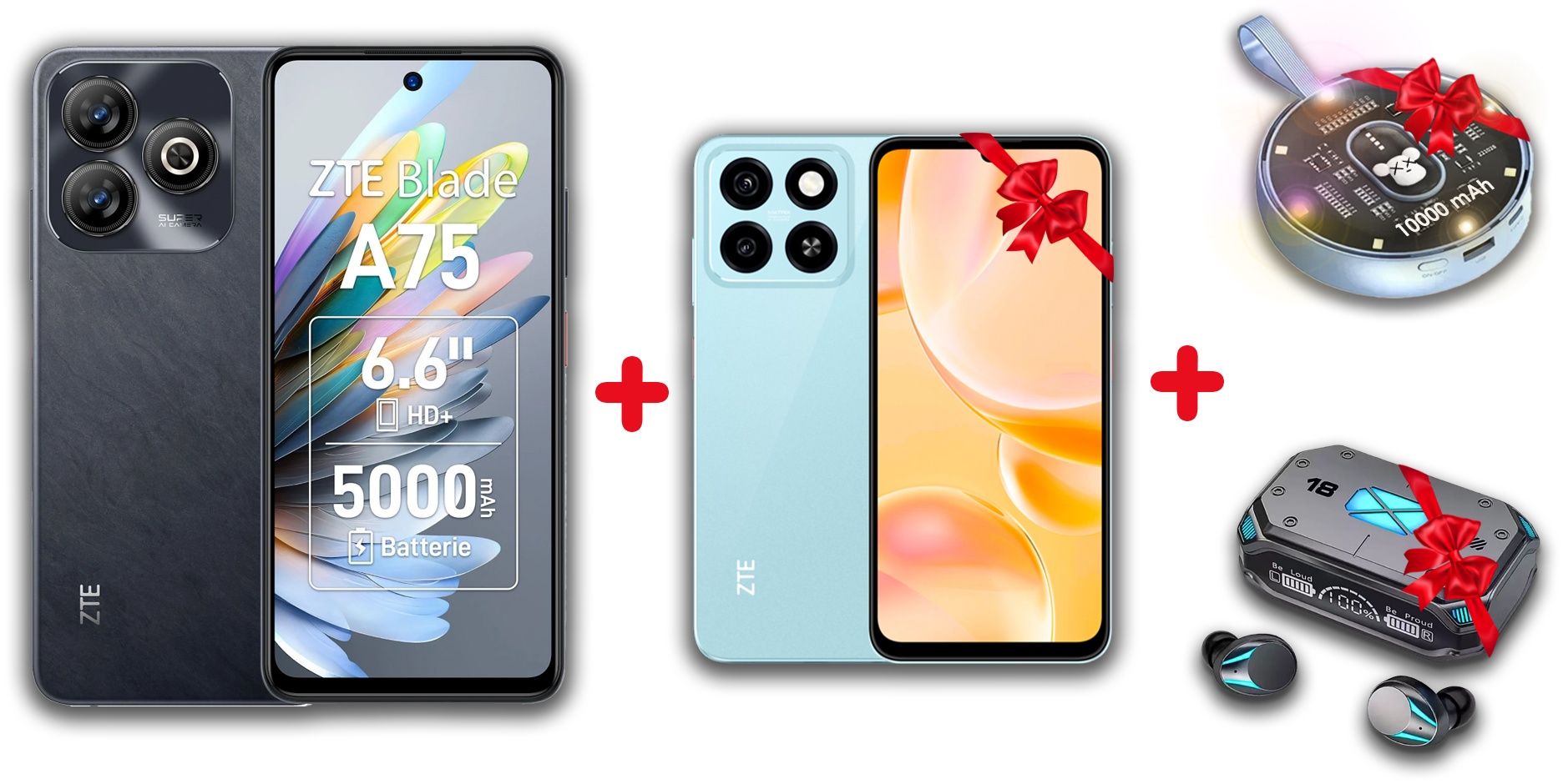 Купить Смартфон ZTE Blade A75 4 ГБ/128 ГБ черный + подарок в Алматы – Магазин на Kaspi.kz