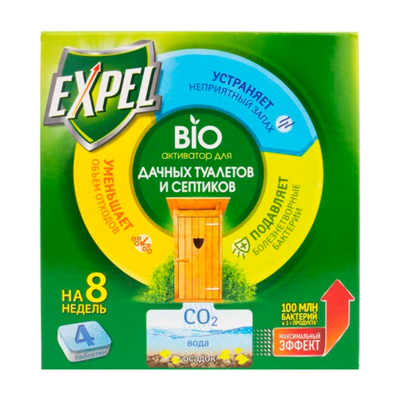 Купить EXPEL BIO Активатор для дачных туалетов и септиков 4x20 г в ...