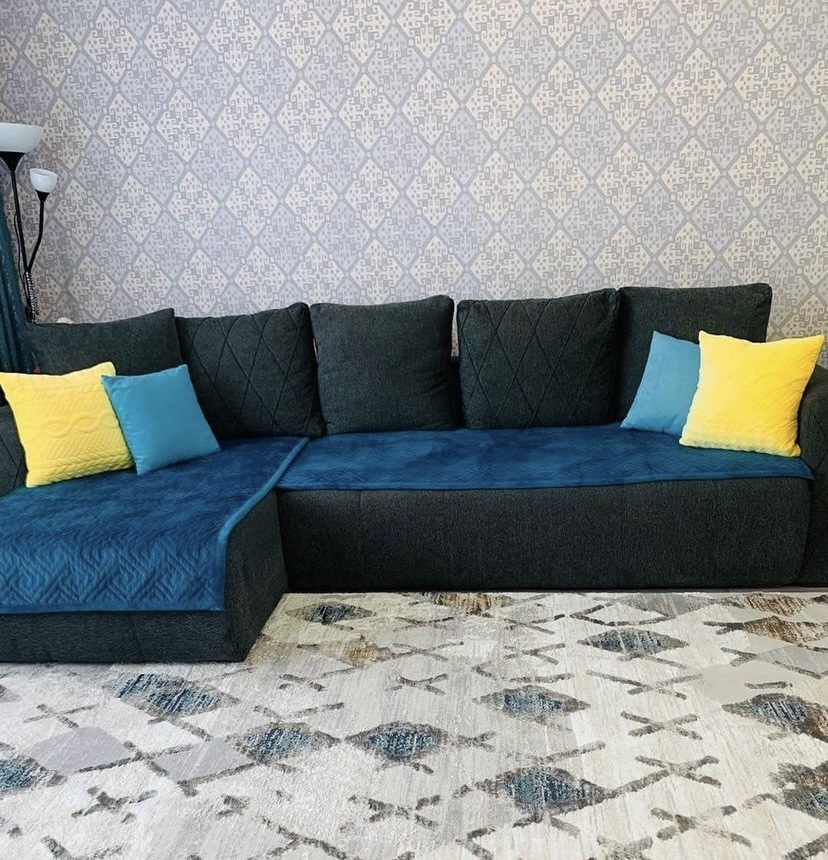 Купить Makhome дивандек для дивана 3 шт, Версаче бирюзовый в кредит в ...