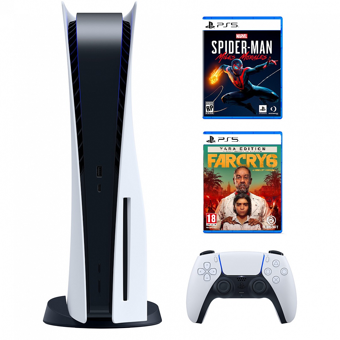 Купить Sony PlayStation 5 белый + Marvel Spider-Man: Miles Morales ...