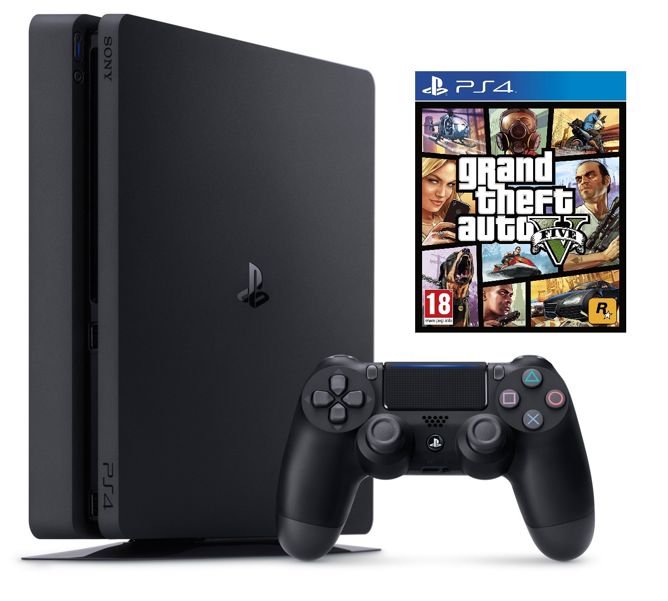 Купить Sony PlayStation 4 Slim 500 ГБ черный+ Grand Theft Auto V в ...