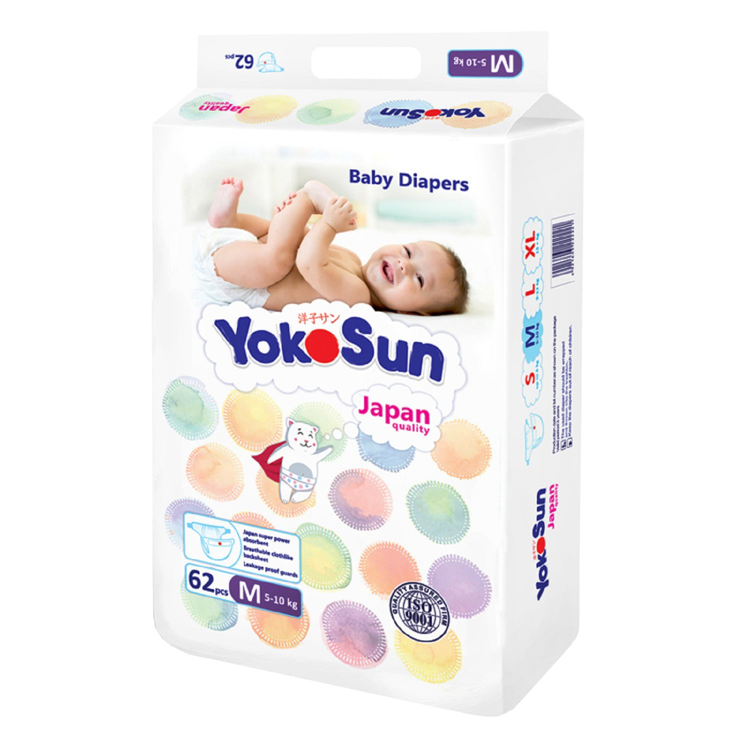 Купить Yokosun подгузники 5-10 кг, 62 шт, M в кредит в Актау – Kaspi ...