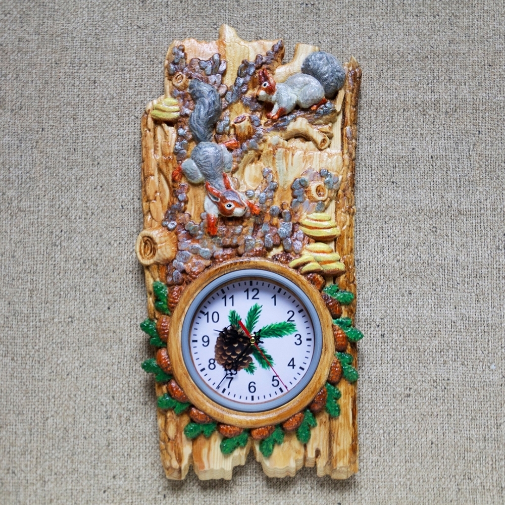 Купить Часы кварцевые Bair Doors Белки 13806, дерево в кредит в Алматы ...