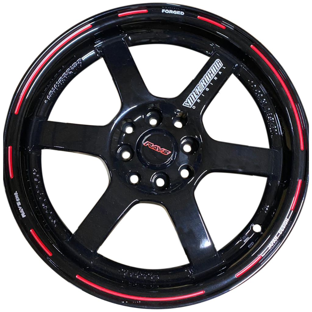 Купить RAYS VOLK Forged 7x15/4x100 D73.1 ET35 черный, красный в кредит ...