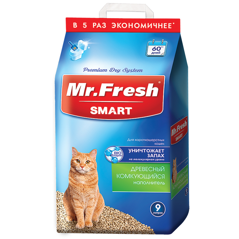 Купить Mr.Fresh Smart древесный комкующийся 9 л в кредит в Алматы ...