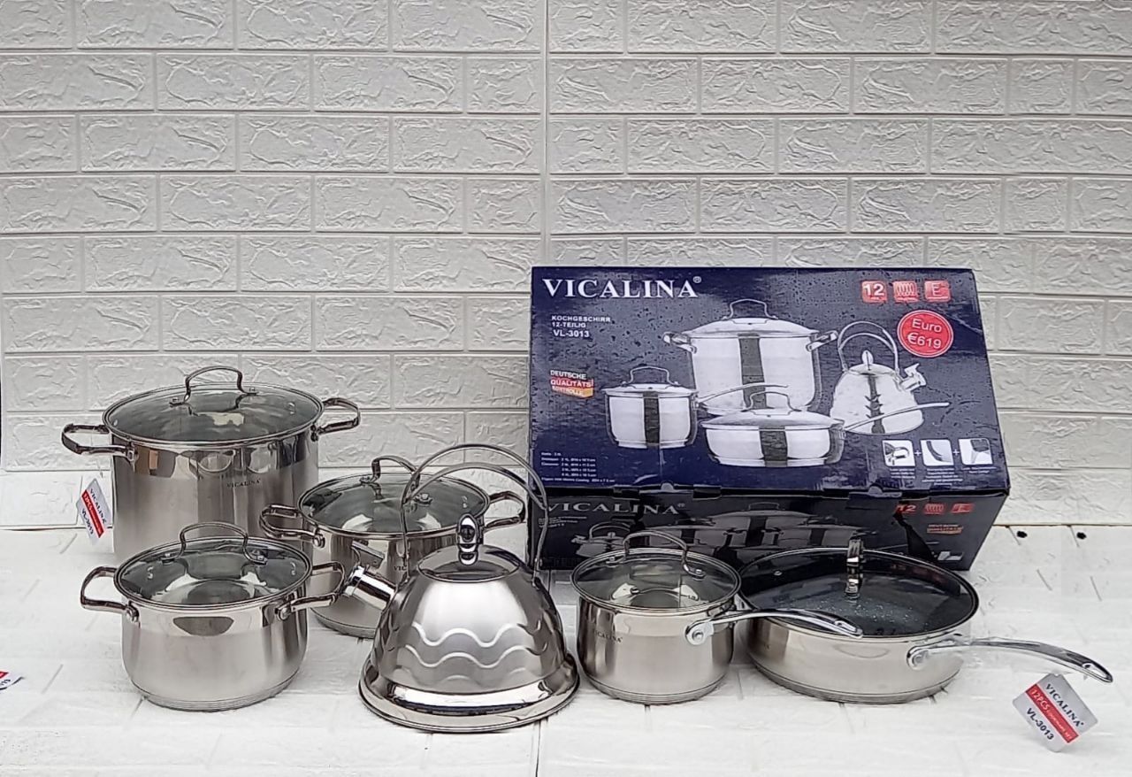 Купить Vicalina набор кастрюль VL-3013 металл 12 в 1 в кредит в Алматы ...