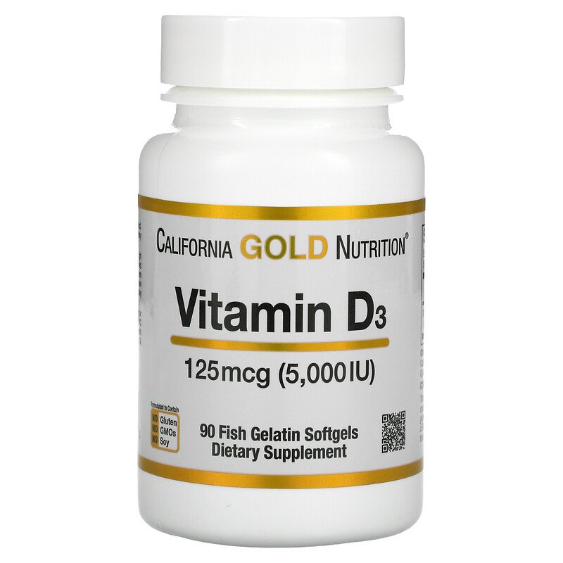 Купить California Gold Nutrition рыбий жир Vitamin D3 125 mcg (5000 IU ...
